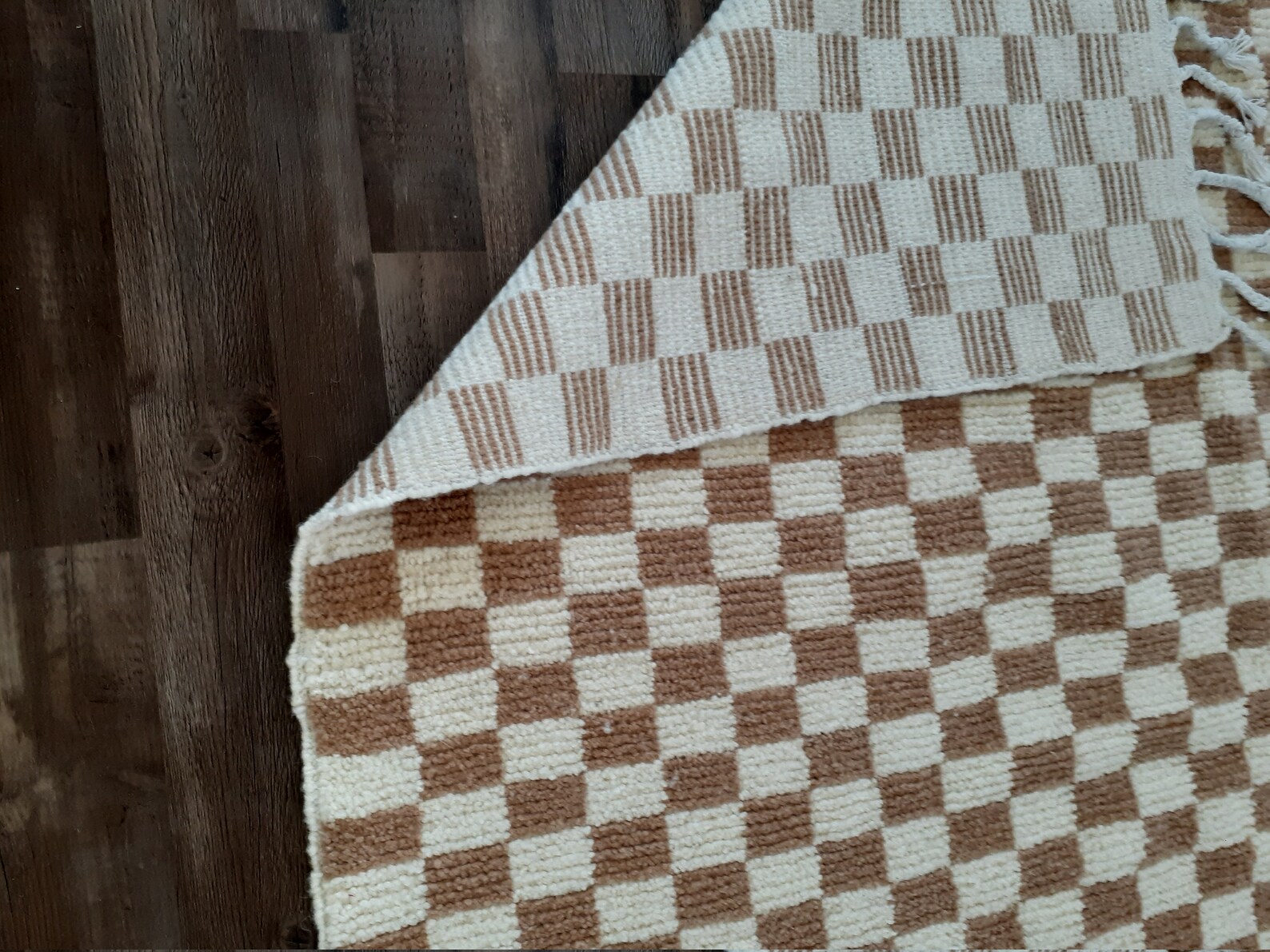 Brown and White Checkered Rug Moroccan Berber Checkered Rug - Etsy