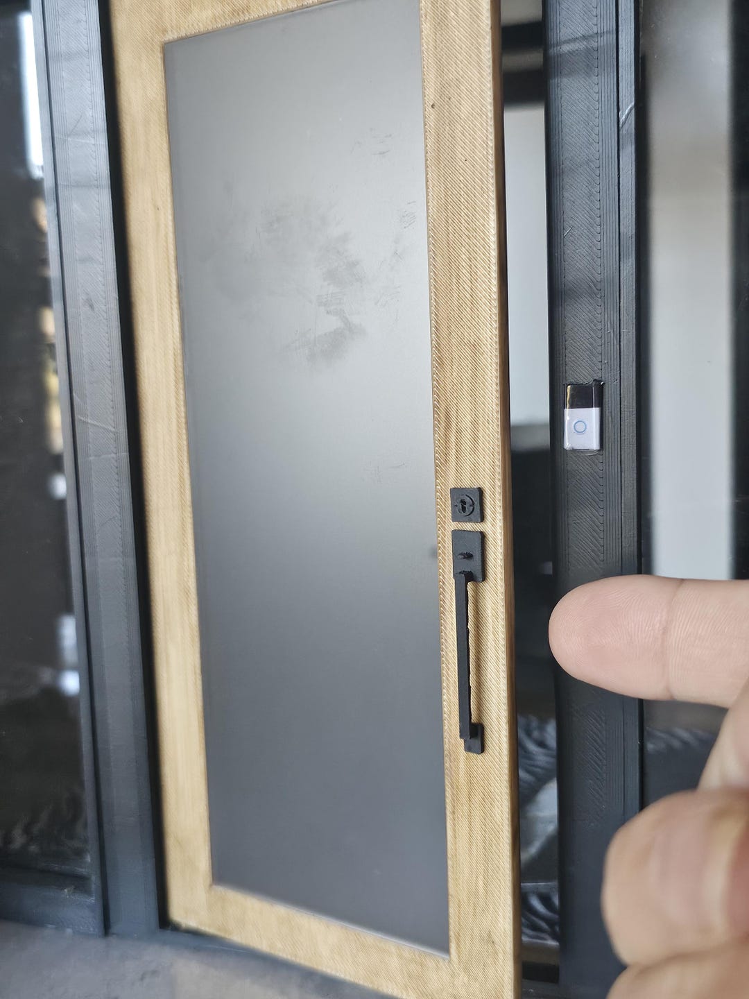 1:12 Modern Dollhouse Miniature Front Door Hardware With Key - Black - Etsy