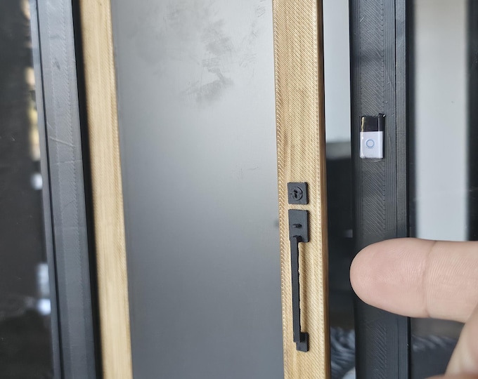 1:12 Modern Dollhouse Miniature Front Door Hardware With Key - Black - Etsy