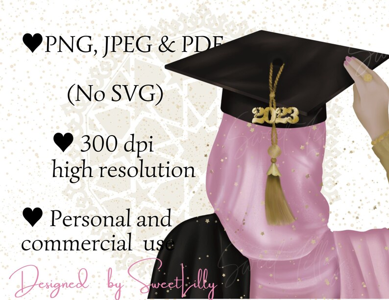 Hijabi Woman Graduation Clipart Illustration 2023 Muslim Woman ...
