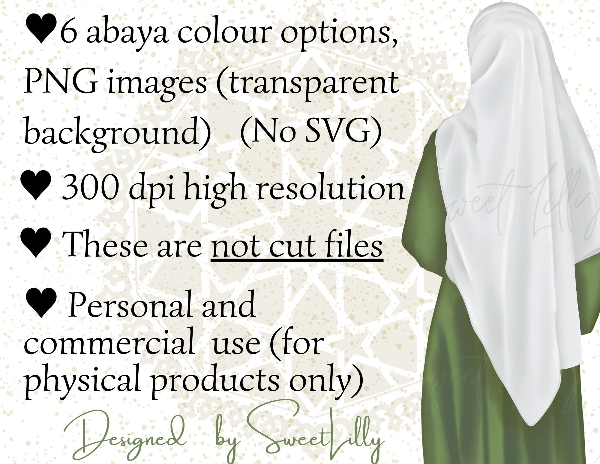 White Hijab Back View 6 Abaya Colour Option Clip Art Illustrations ...