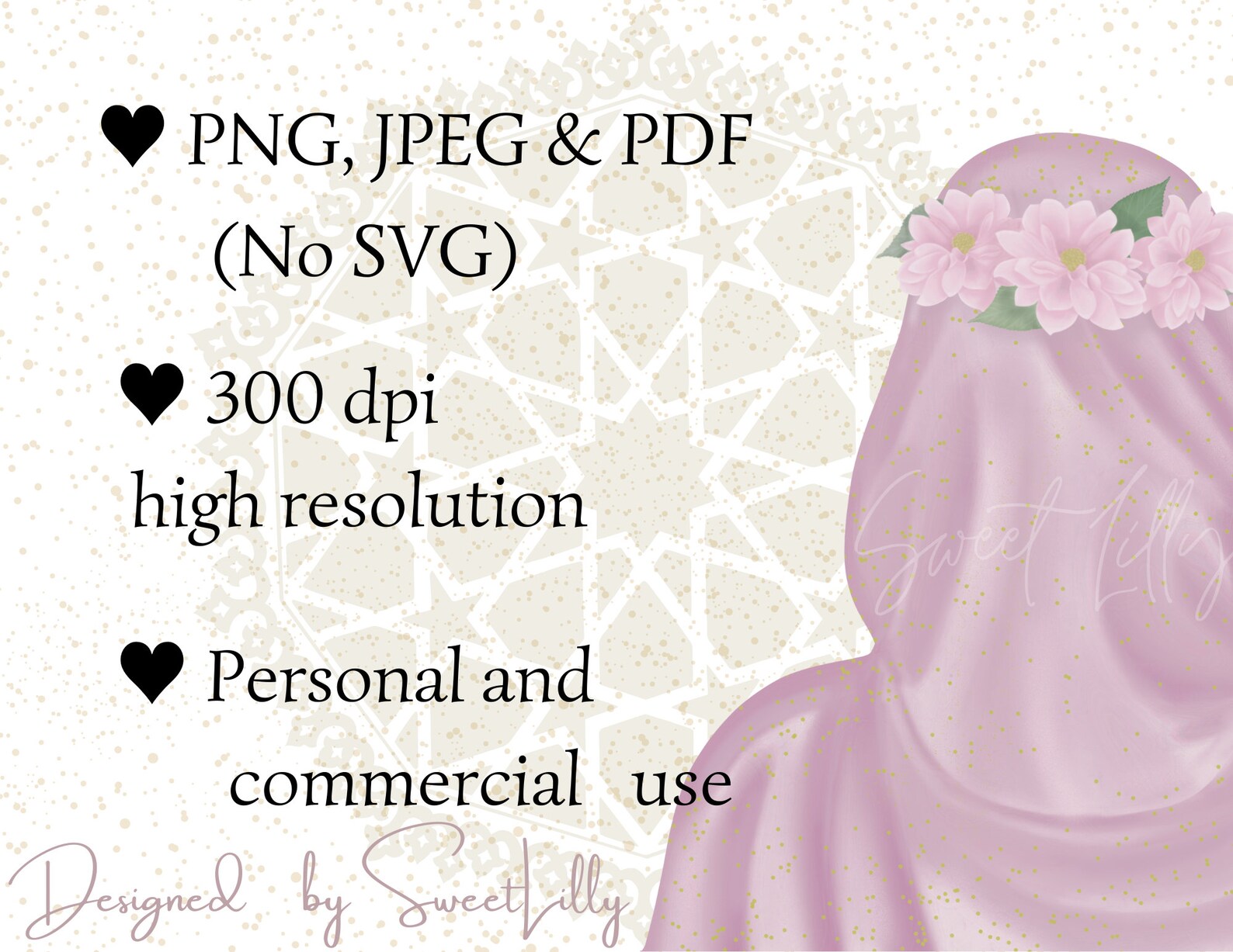 Hijabi Woman Back View Clipart Illustration Muslim Lady - Etsy