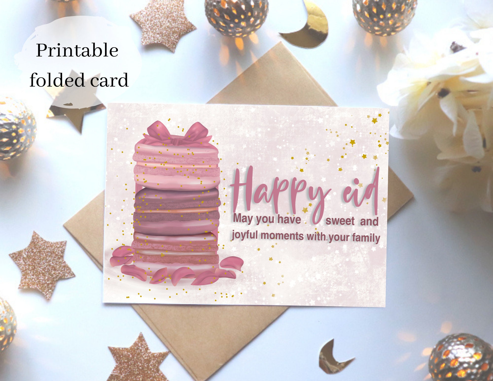 Eid Printable 5 X 7 Folded Card Eid Digital Greeting Card - Etsy Canada