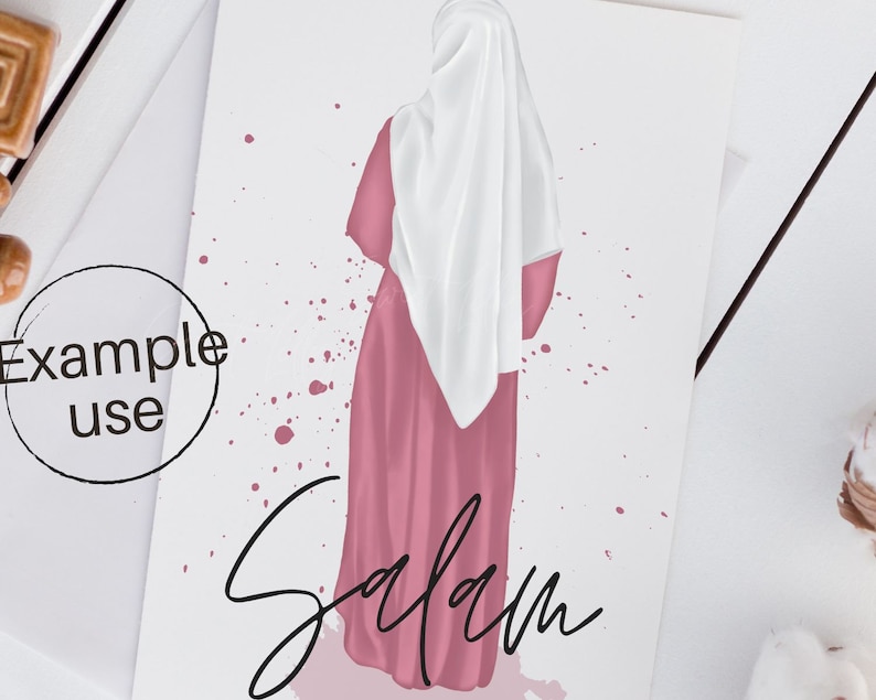 White Hijab Back View 6 Abaya Colour Option Clip Art Illustrations ...