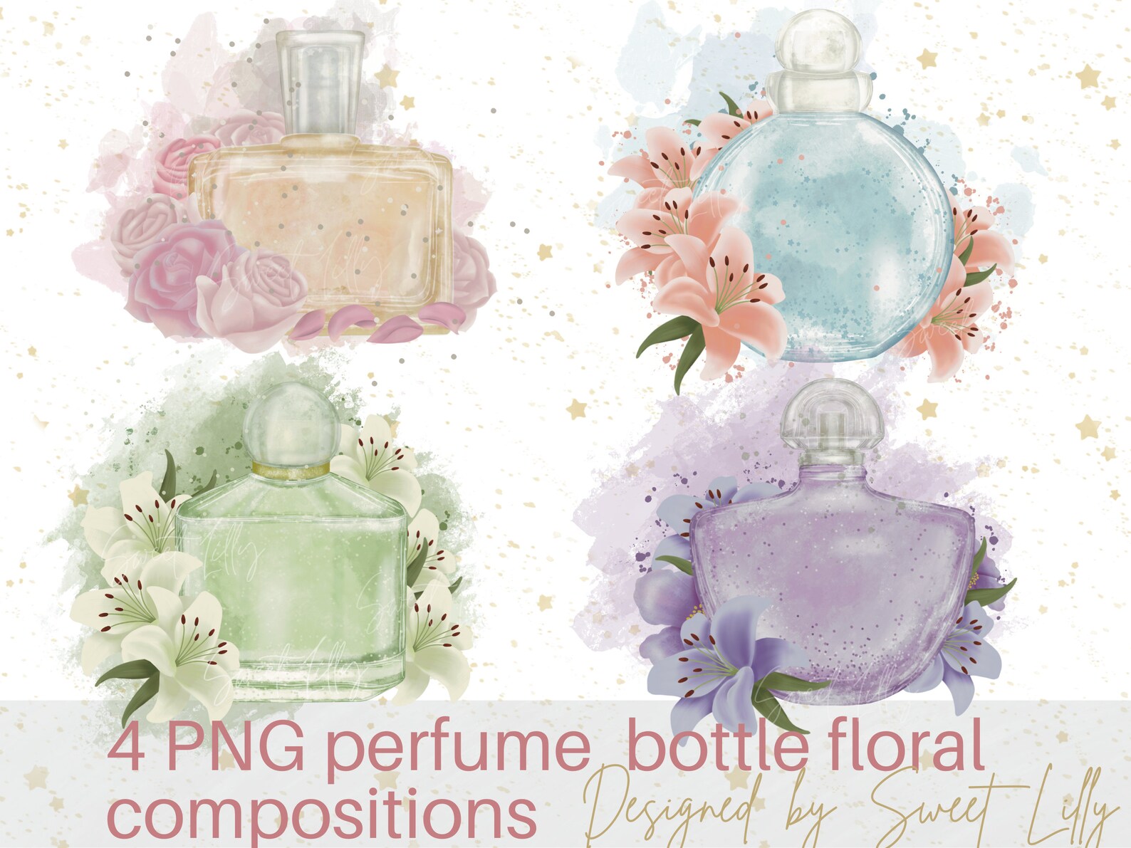 Perfume Bottles Clipart Set perfume Bottle Graphics perfume - Etsy
