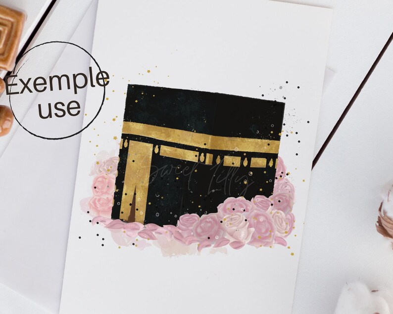 Floral Kaaba Clip Art Illustration | Eid Al Adha Digiral File | Islamic ...