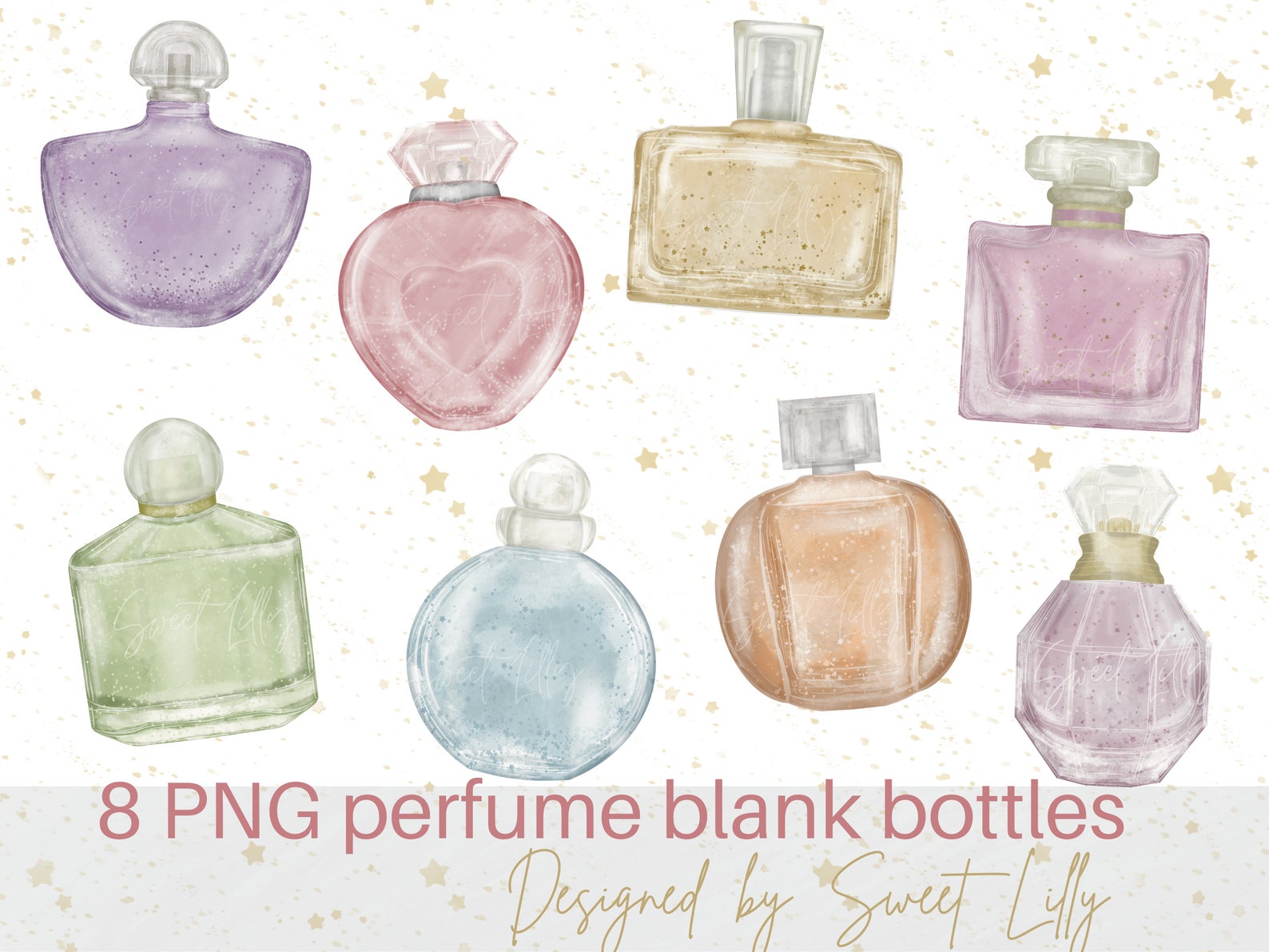 Perfume Bottles Clipart Set perfume Bottle Graphics perfume - Etsy