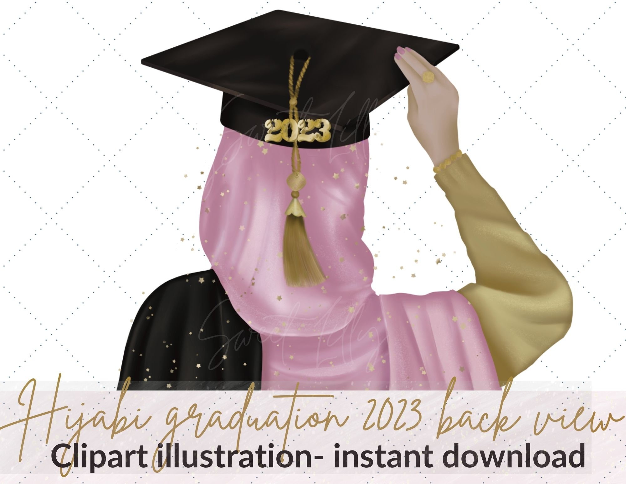 Hijabi Woman Graduation Clipart Illustration 2023 Muslim Woman ...