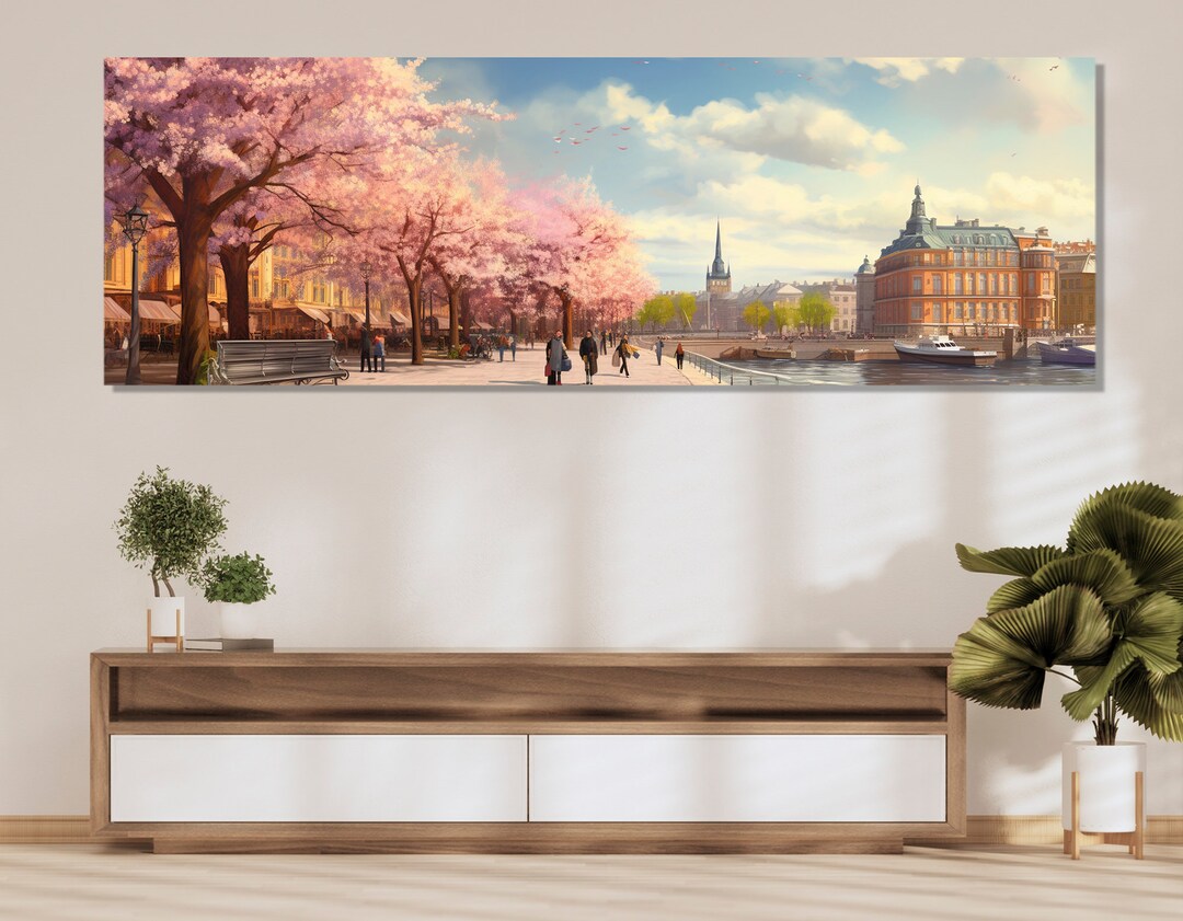 Spring Helsinki Painting Canvas Print, Large Helsinki Wall Decor ...