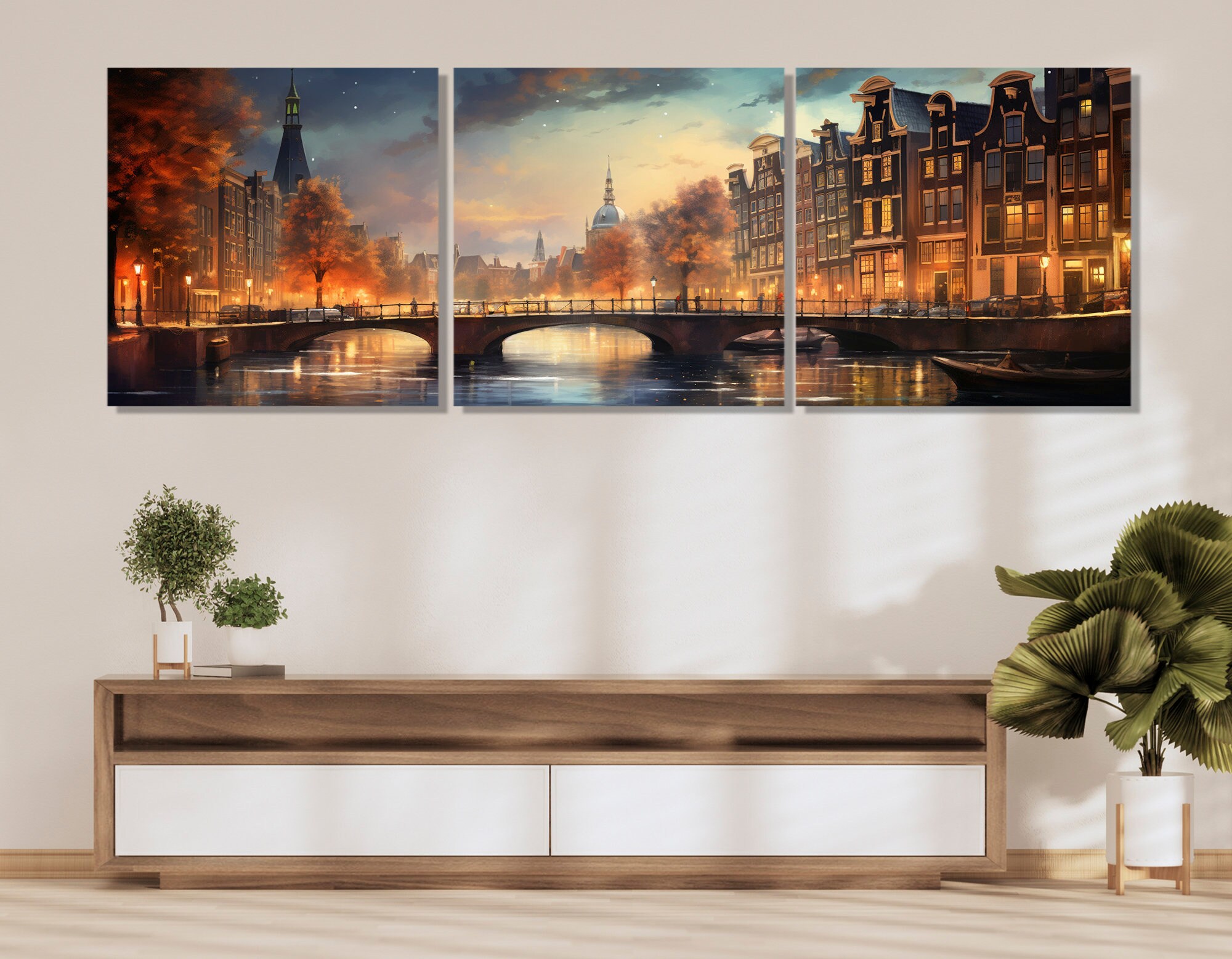 Large Amsterdam Wall Art, Vintage Amsterdam Canvas Print, Stunning ...