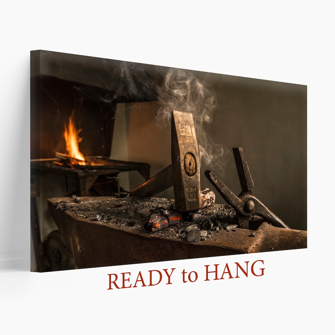 Blacksmith Wall Art, Blacksmith Canvas Art, Blacksmith Tools Print ...