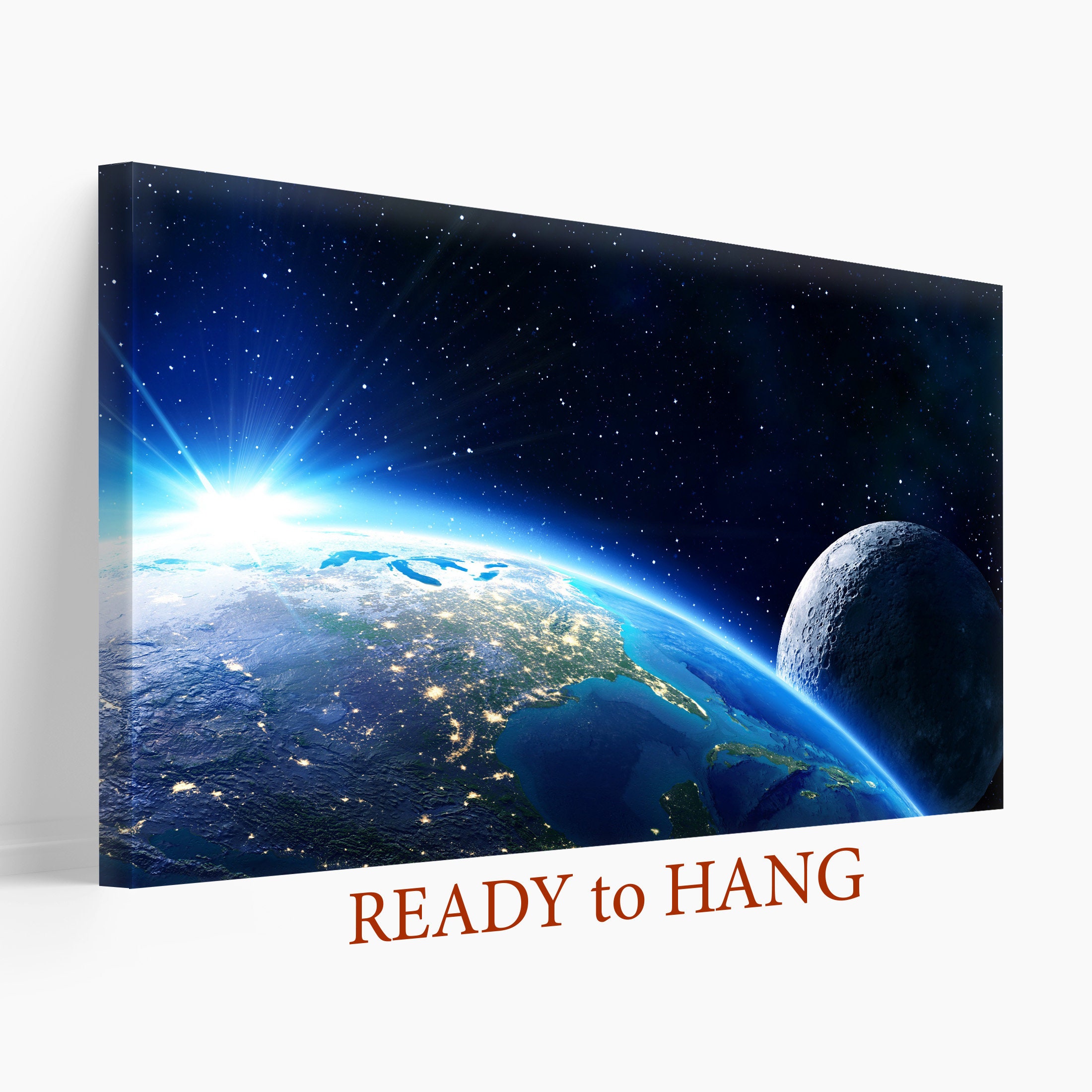 Planet Earth Canvas, Space Photo, Earth Canvas Art, Space Wall Art - Etsy