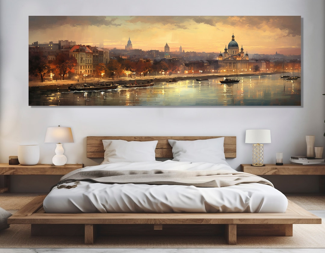 Vintage Belgrade Skyline Painting, Belgrade Canvas Print, Retro ...
