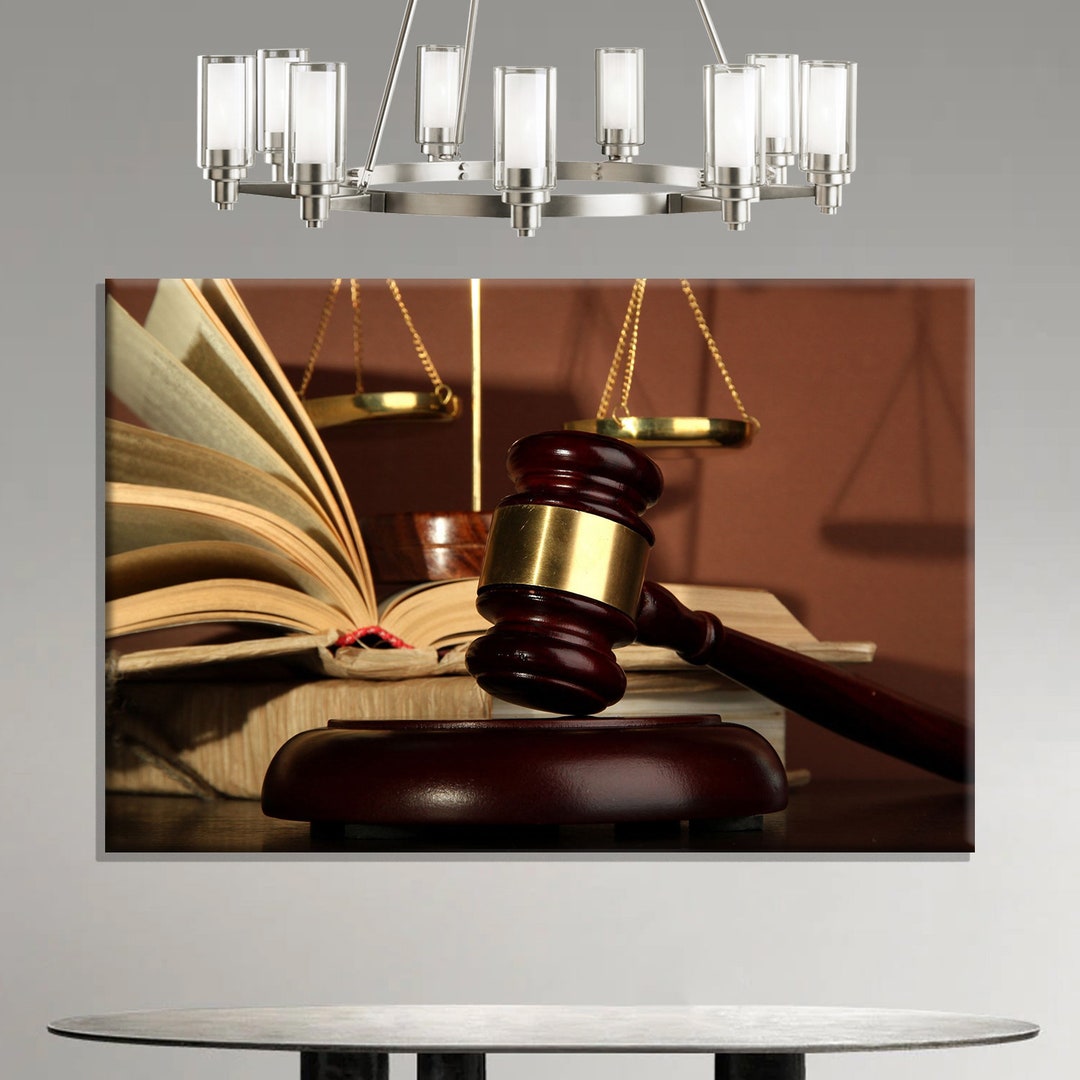Law Canvas Print, Gavel & Scales of Justice, Lawyer Office Decor - Etsy