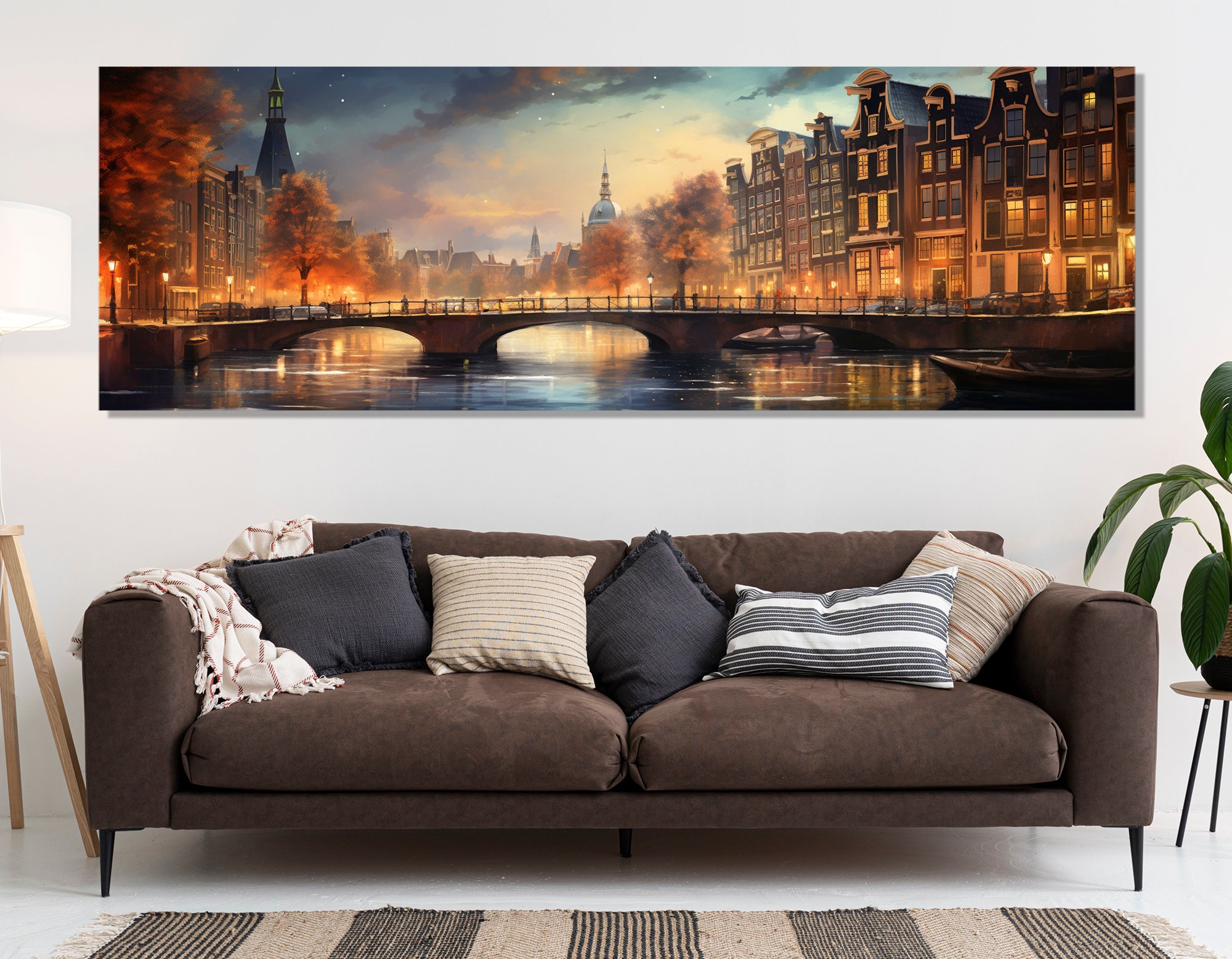 Large Amsterdam Wall Art, Vintage Amsterdam Canvas Print, Stunning ...