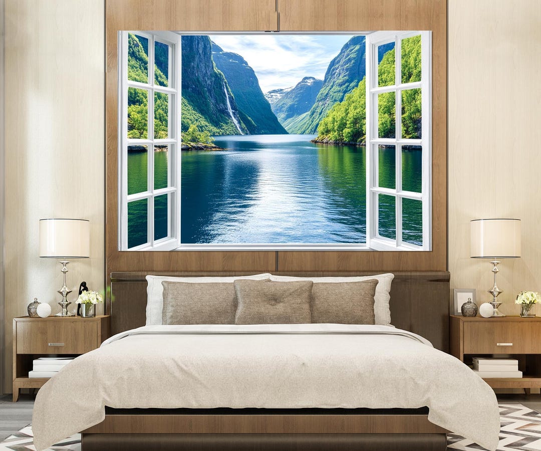 Window Opening to Norwegian Fjords Canvas Print, Fjords Wall Art ...