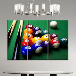 Billiards Wall Art, Billiards Canvas Print, Game Room Decor, Pool Wall ...