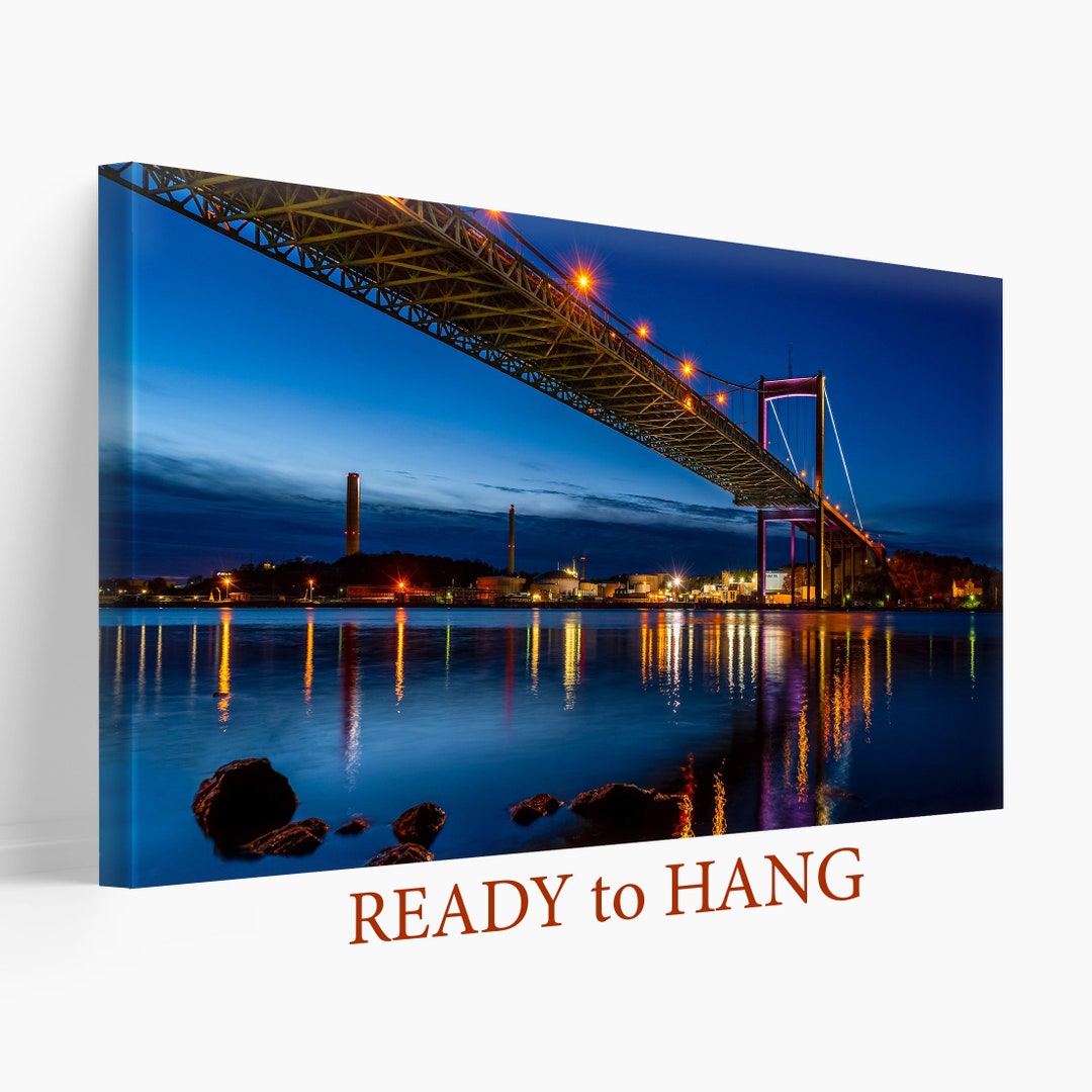 Night Bridge Canvas Print, United States Canvas Art, Night Bridge Wall ...