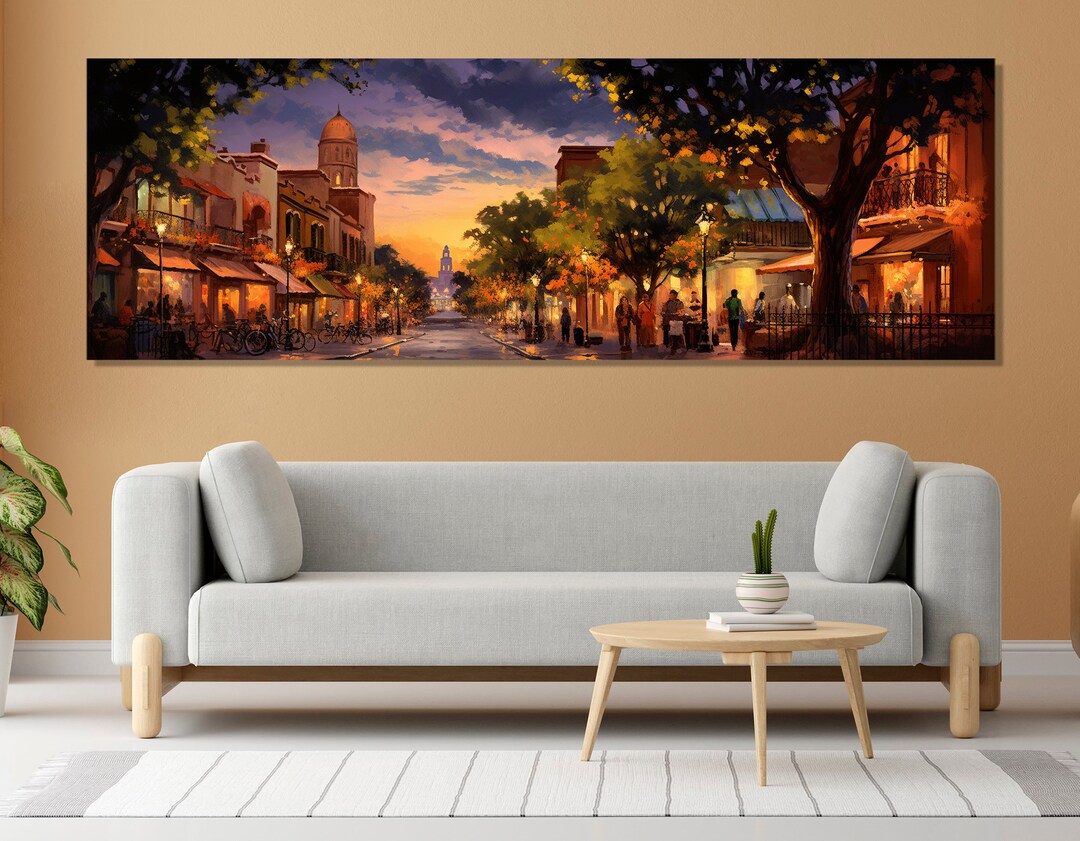 Large Albuquerque Wall Art, Impressive Albuquerque Retro Painting ...