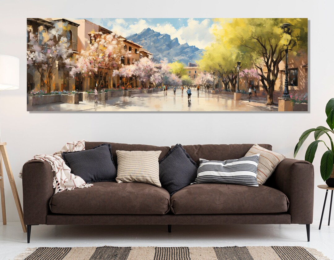 Large Tucson Painting, Vintage Tucson Canvas Print, Impressive Tucson ...