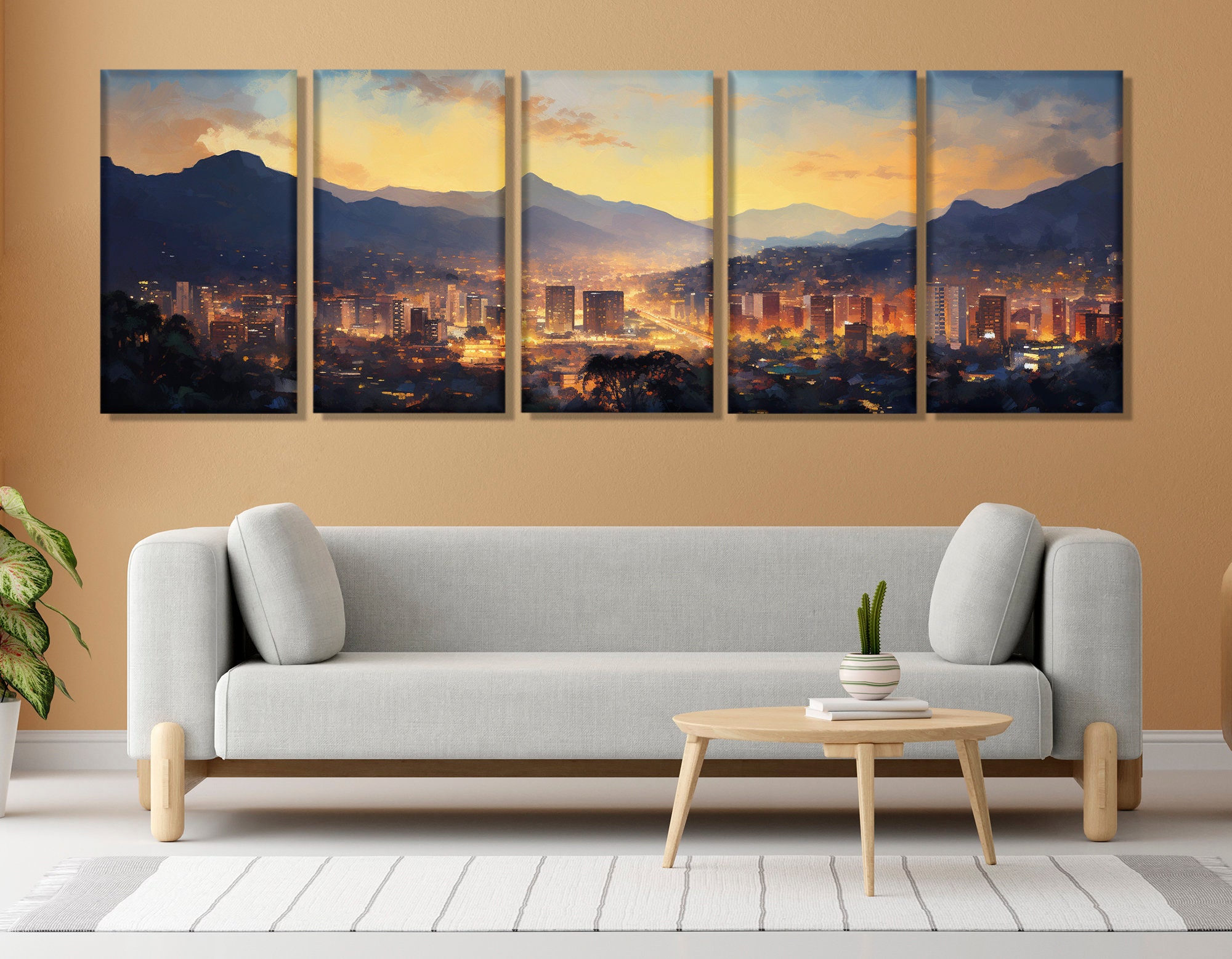 Large Caracas Skyline Canvas Print, Stunning Caracas Painting, Caracas ...