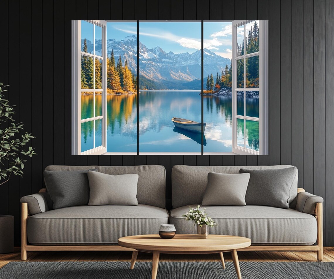 Window Opening to Banff National Park Canvas Print, Alberta Wall Art ...