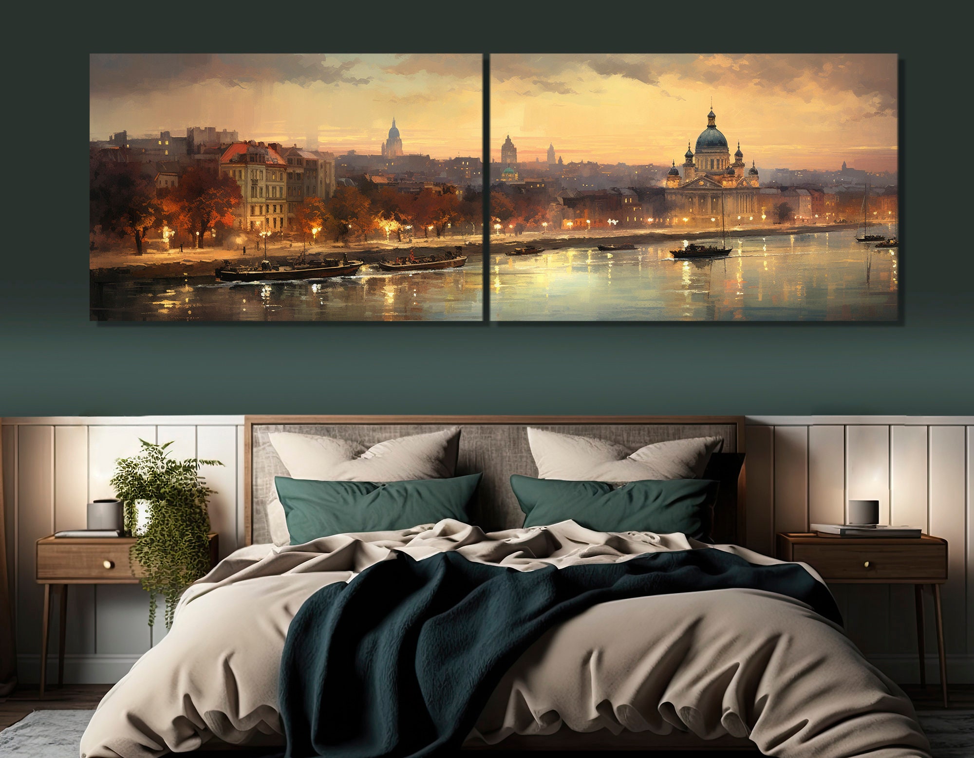 Vintage Belgrade Skyline Painting, Belgrade Canvas Print, Retro ...