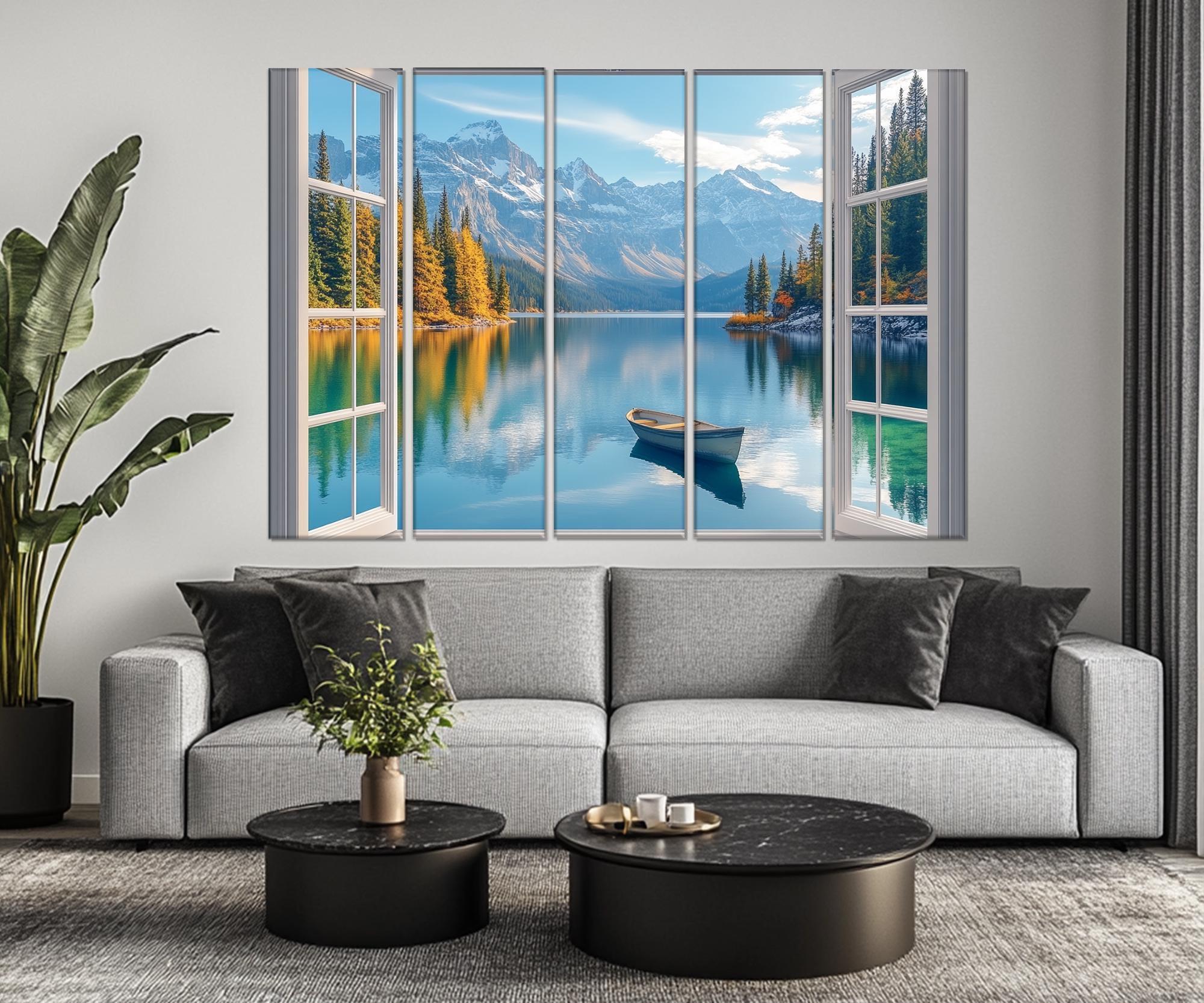 Window Opening to Banff National Park Canvas Print, Alberta Wall Art ...