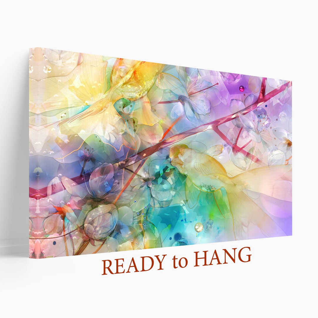 Sakura Canvas Print, Abstract Sakura Flower Print, Cherry Blossom ...