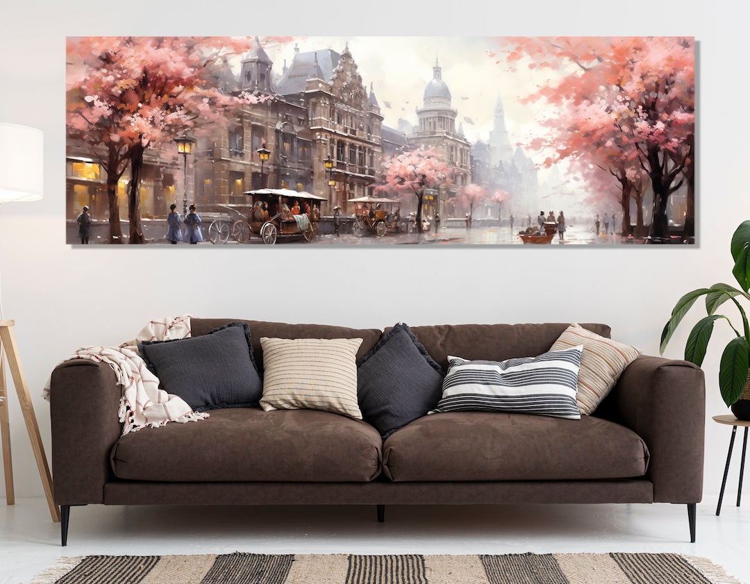 Vintage Shanghai Downtown Painting, Shanghai Canvas Print, Large ...