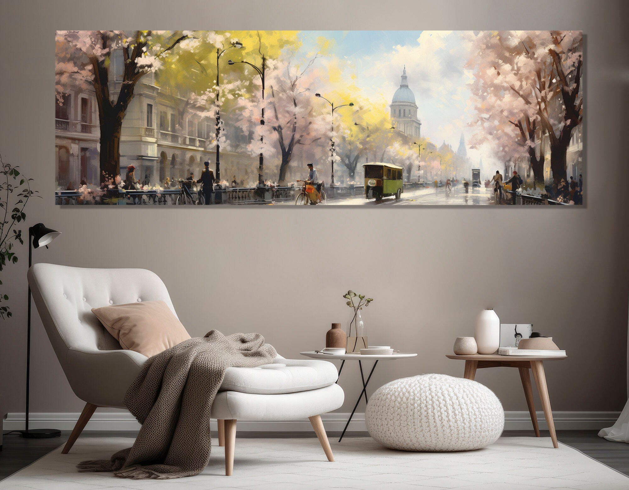 Spring Belgrade Downtown Canvas Print, Vintage Belgrade Painting, Retro ...