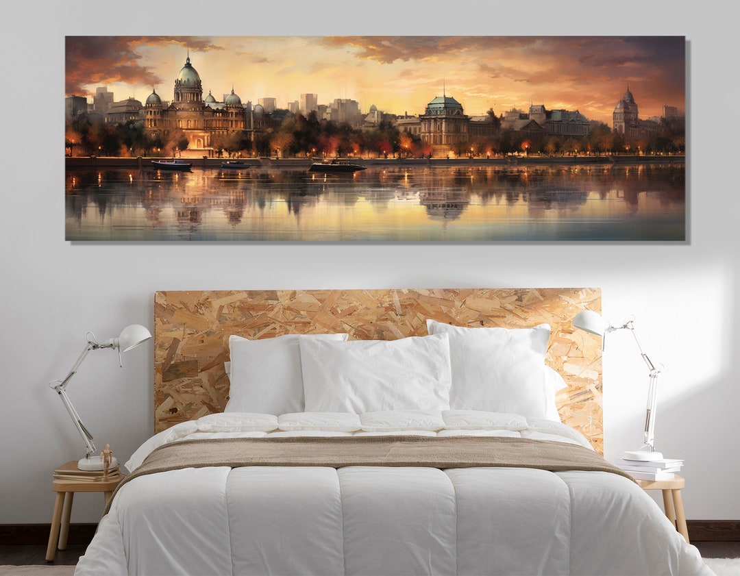 Vintage Bucharest Skyline Painting, Abstract Bucharest Canvas Print - Etsy