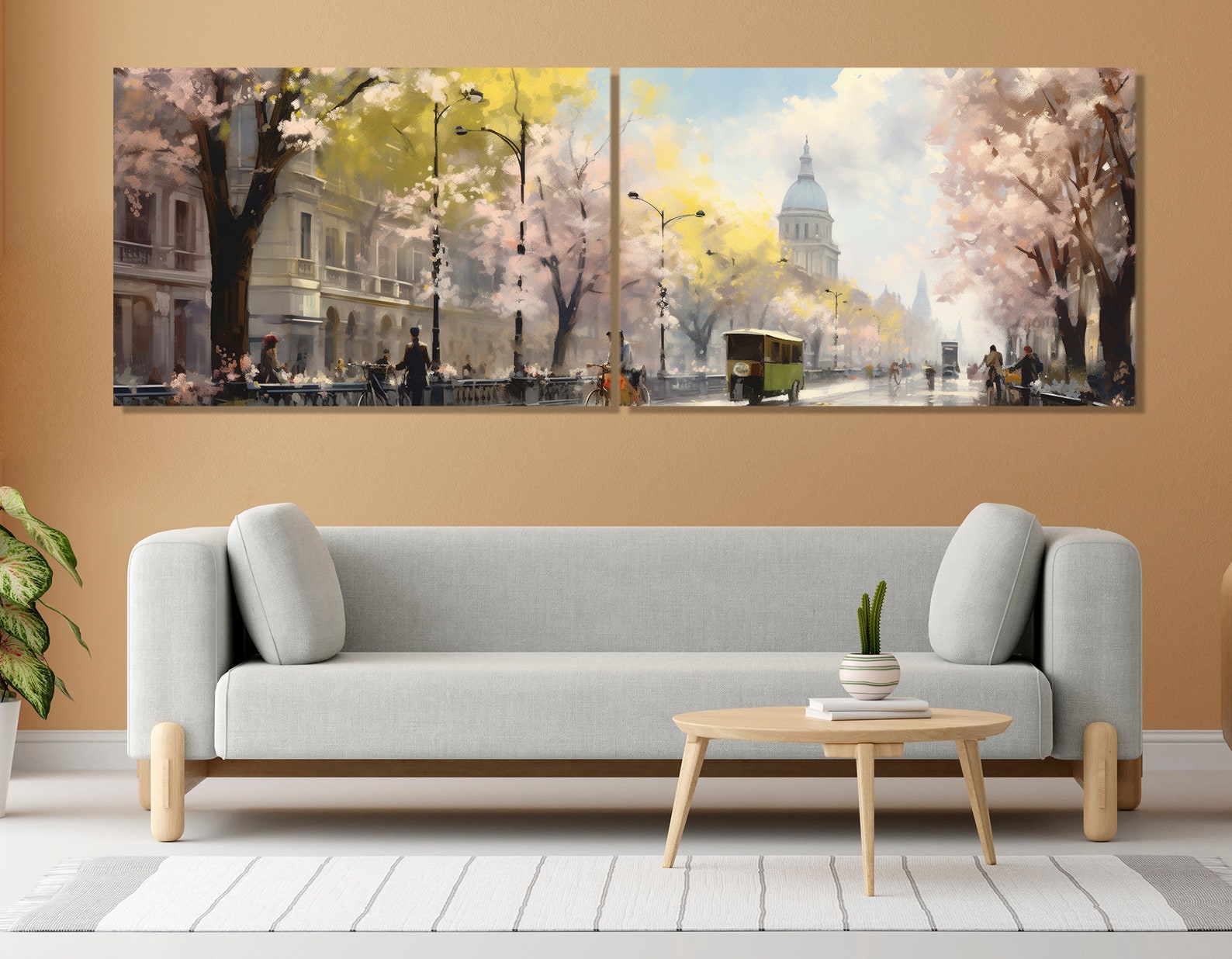 Spring Belgrade Downtown Canvas Print, Vintage Belgrade Painting, Retro ...