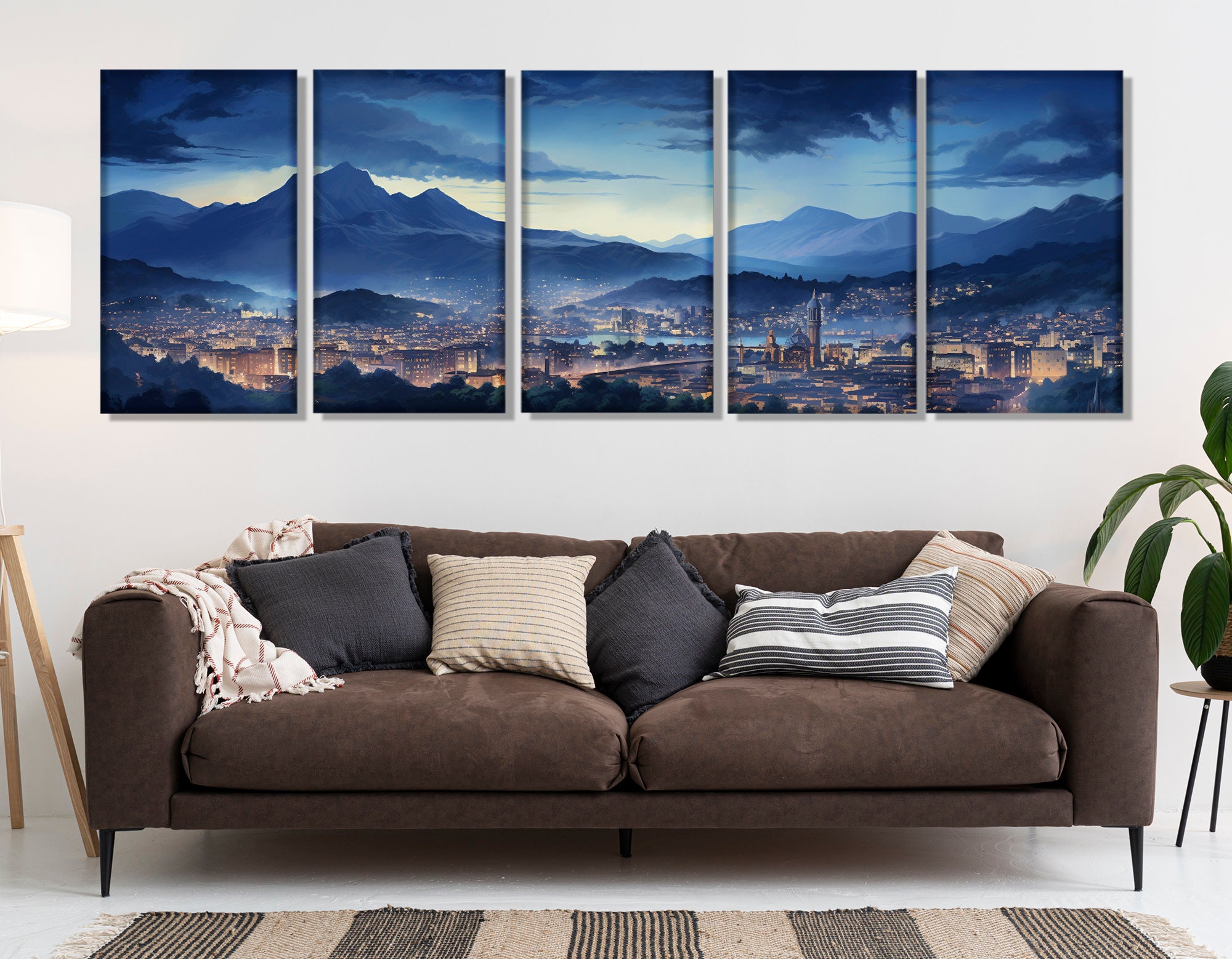 Large Quito Painting, Scenic Quito Skyline Canvas Print, Quito Wall Art ...