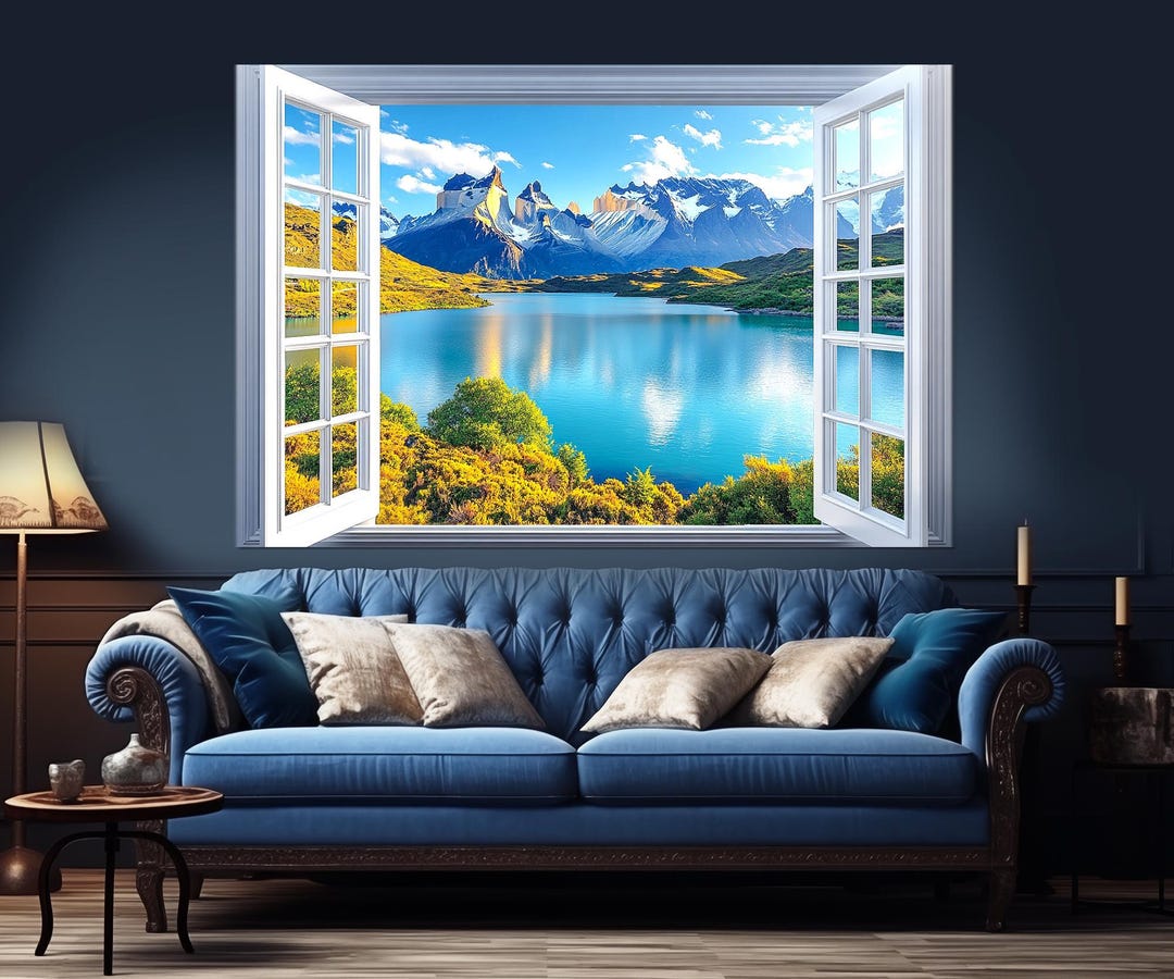 Window Opening to Torres Del Paine in Chile Canvas Print, Chile Wall ...