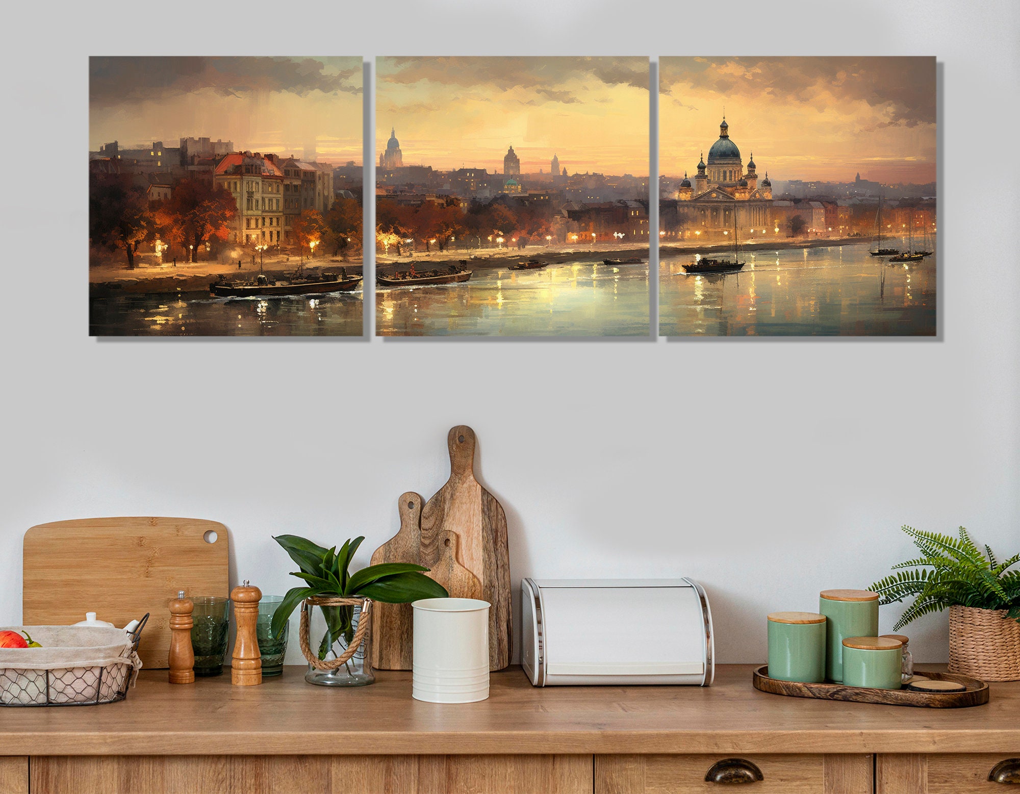 Vintage Belgrade Skyline Painting, Belgrade Canvas Print, Retro ...