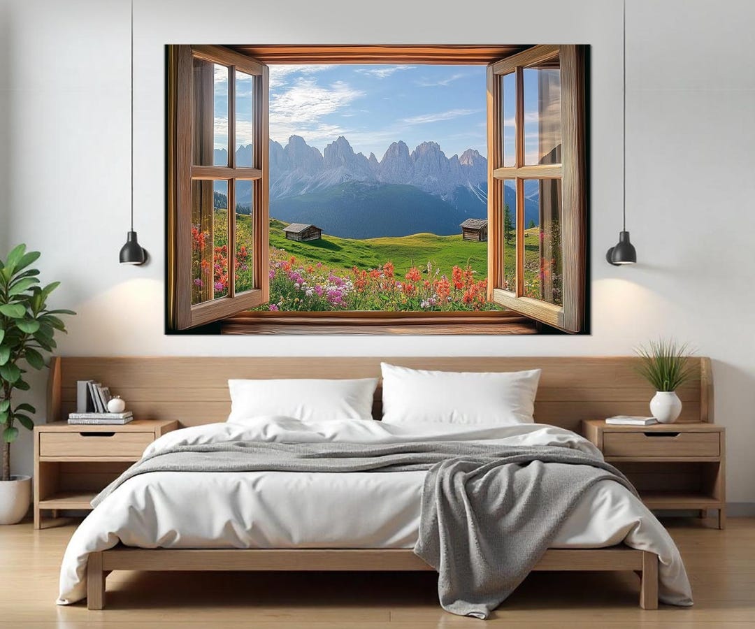 Window Opening to Dolomites in Italy Canvas Print, Window to Craggy ...