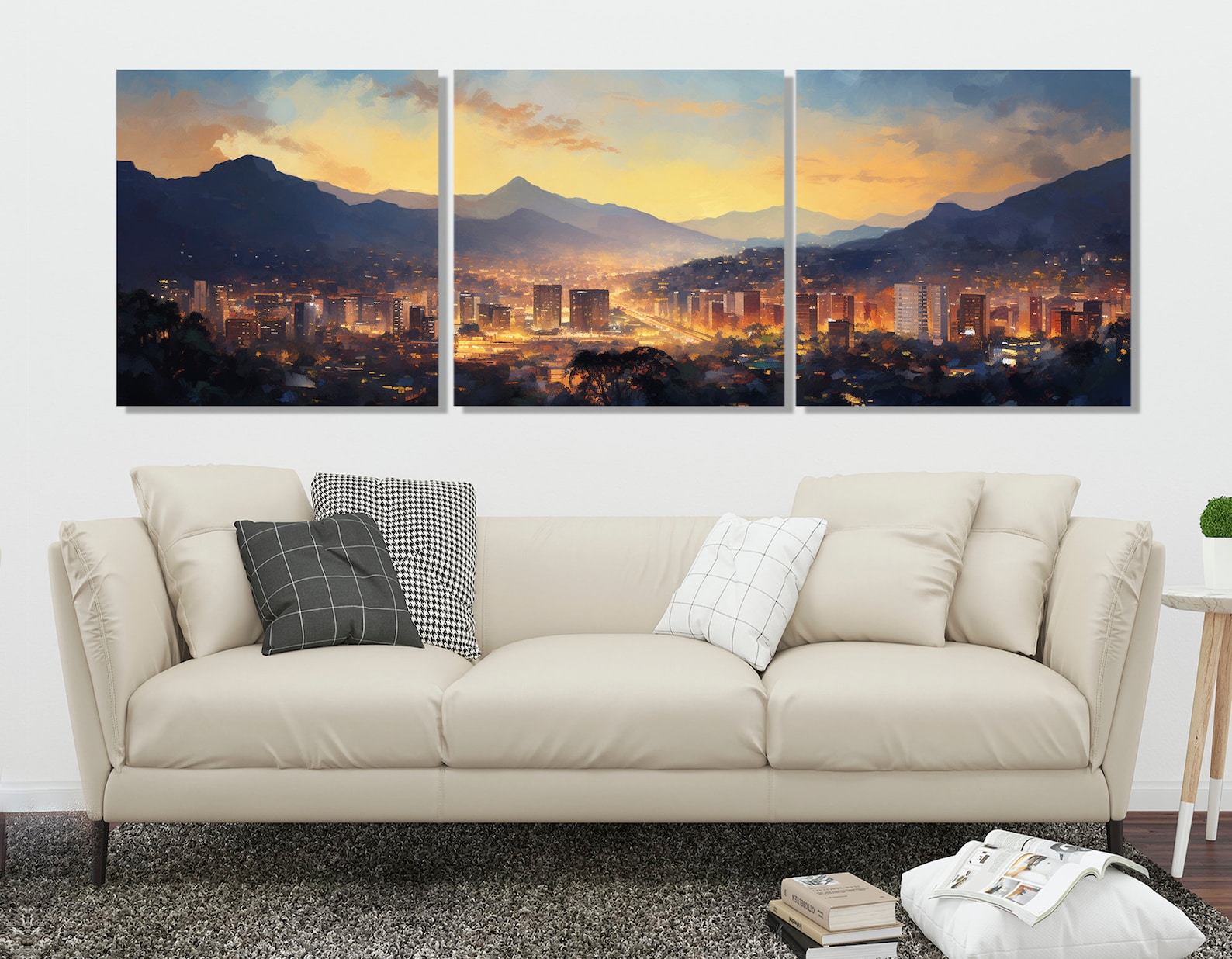 Large Caracas Skyline Canvas Print, Stunning Caracas Painting, Caracas ...