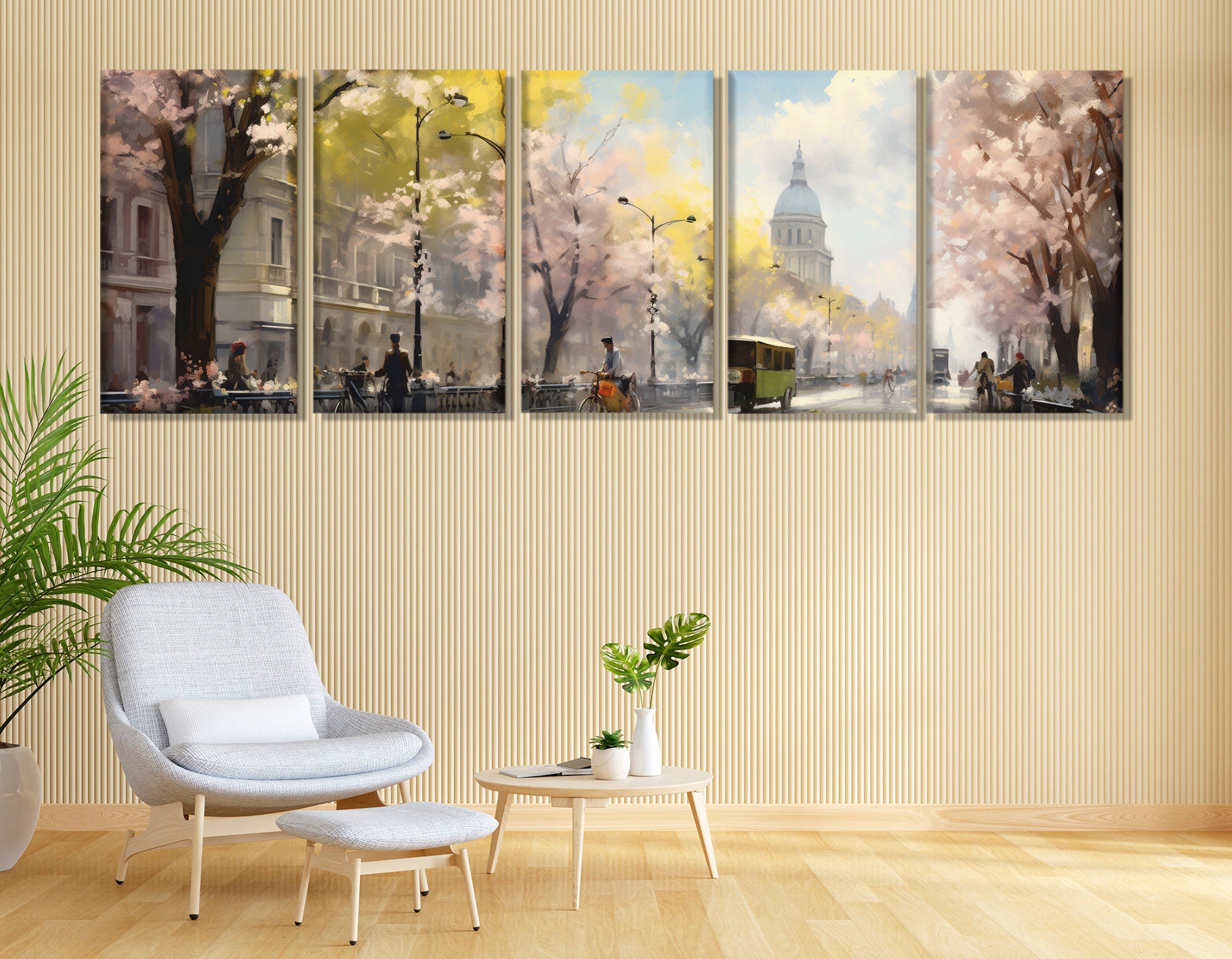 Spring Belgrade Downtown Canvas Print, Vintage Belgrade Painting, Retro ...