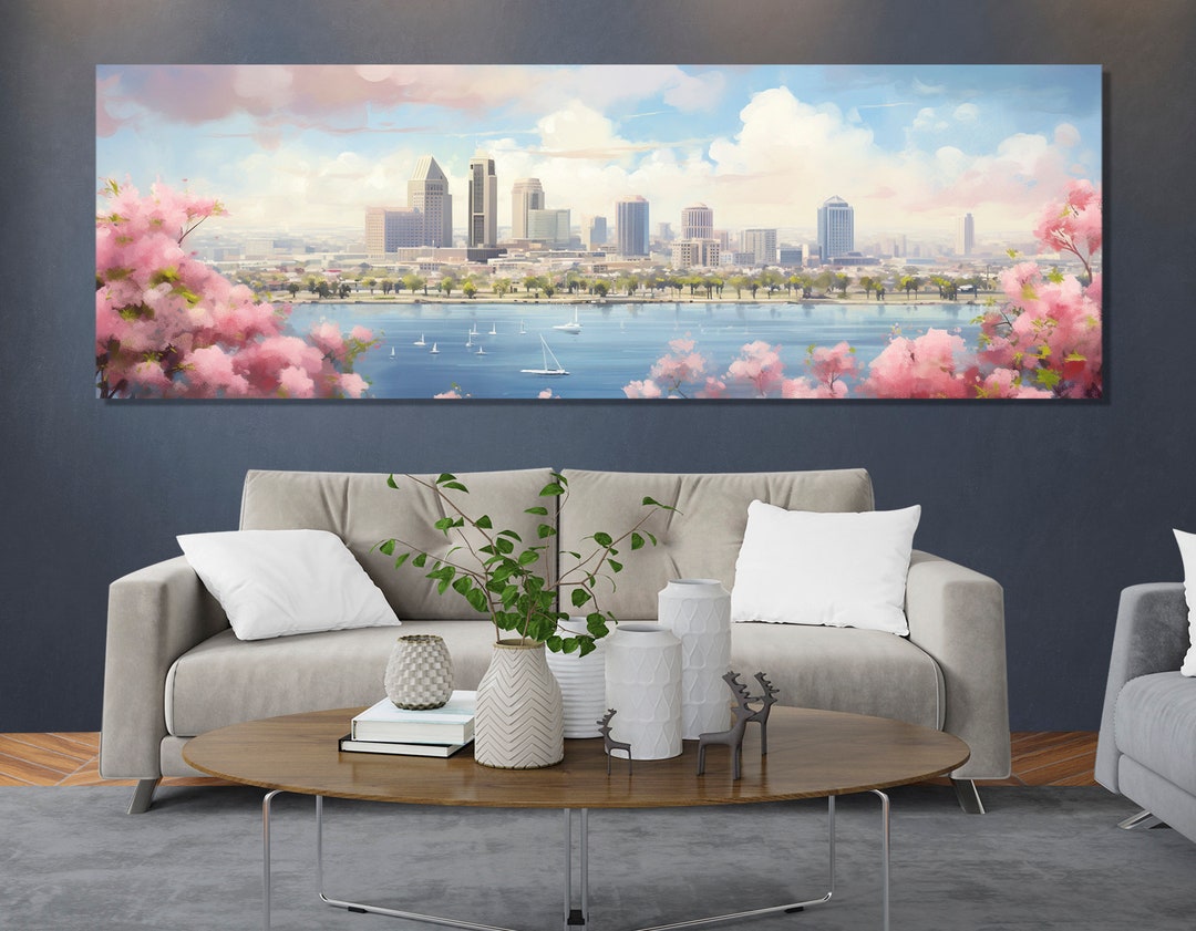 Scenic San Diego Painting, Spring San Diego Canvas Print, Large San ...