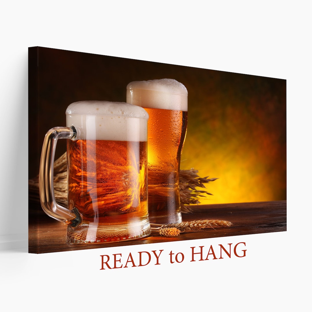 Beer Canvas, Beer Wall Art, Bar Wall Art, Beer Poster, Drink Art Prints ...