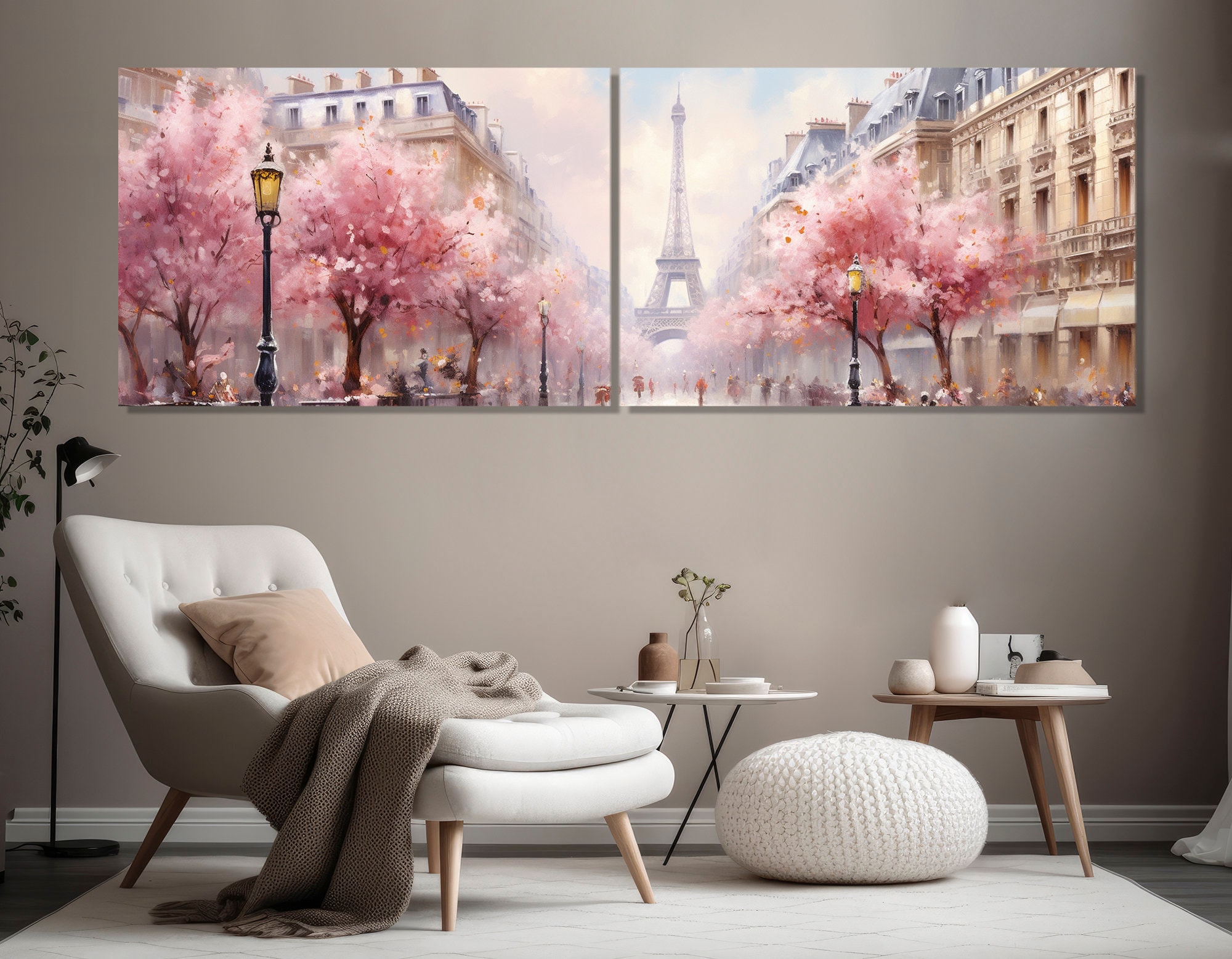 Large Paris Wall Art, Stunning Paris Painting Canvas Print, Impressive ...