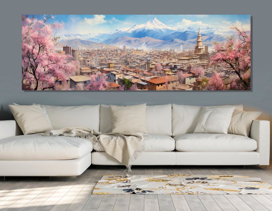 Scenic La Paz Skyline, La Paz Canvas Print, Large La Paz Painting, La ...
