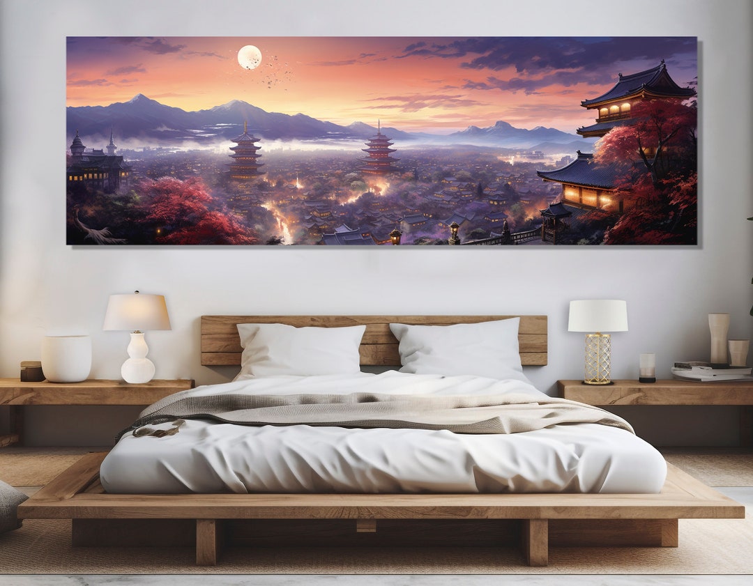 Kyoto Skyline Canvas Print, Large Kyoto Wall Art, Impressive Kyoto ...