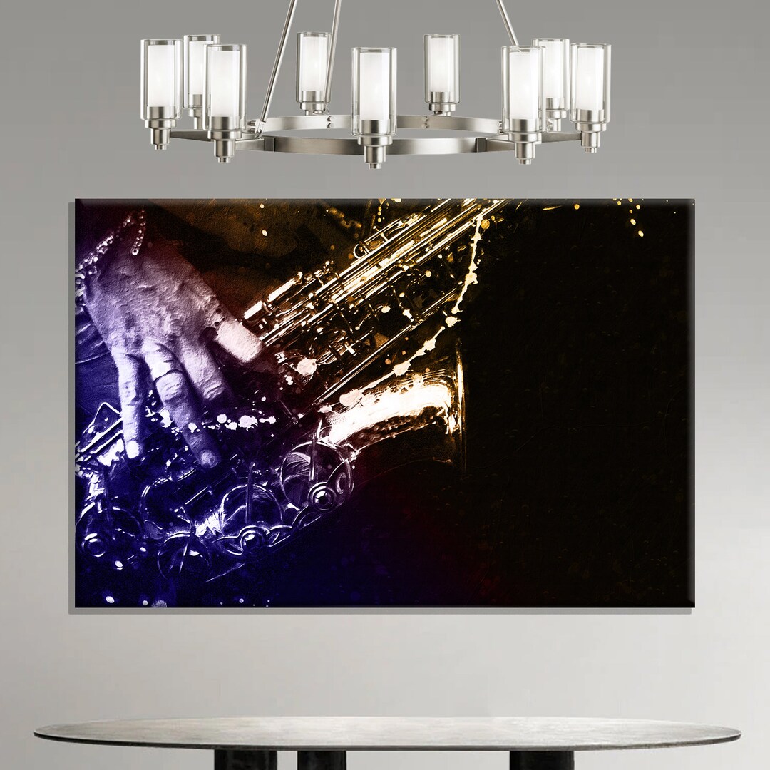 Jazz Wall Art, Abstract Jazz Canvas Print, Jazz Fan Gift, Jazz Club ...