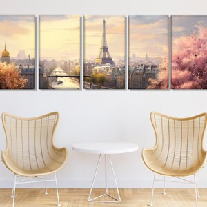 Large Paris Canvas Art, Beautiful Paris Panorama Painting Canvas Print ...