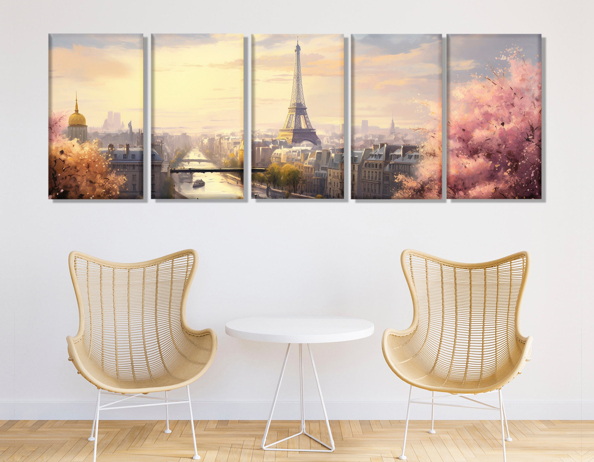 Large Paris Canvas Art, Beautiful Paris Panorama Painting Canvas Print ...