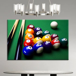 Billiards Wall Art, Billiards Canvas Print, Game Room Decor, Pool Wall ...