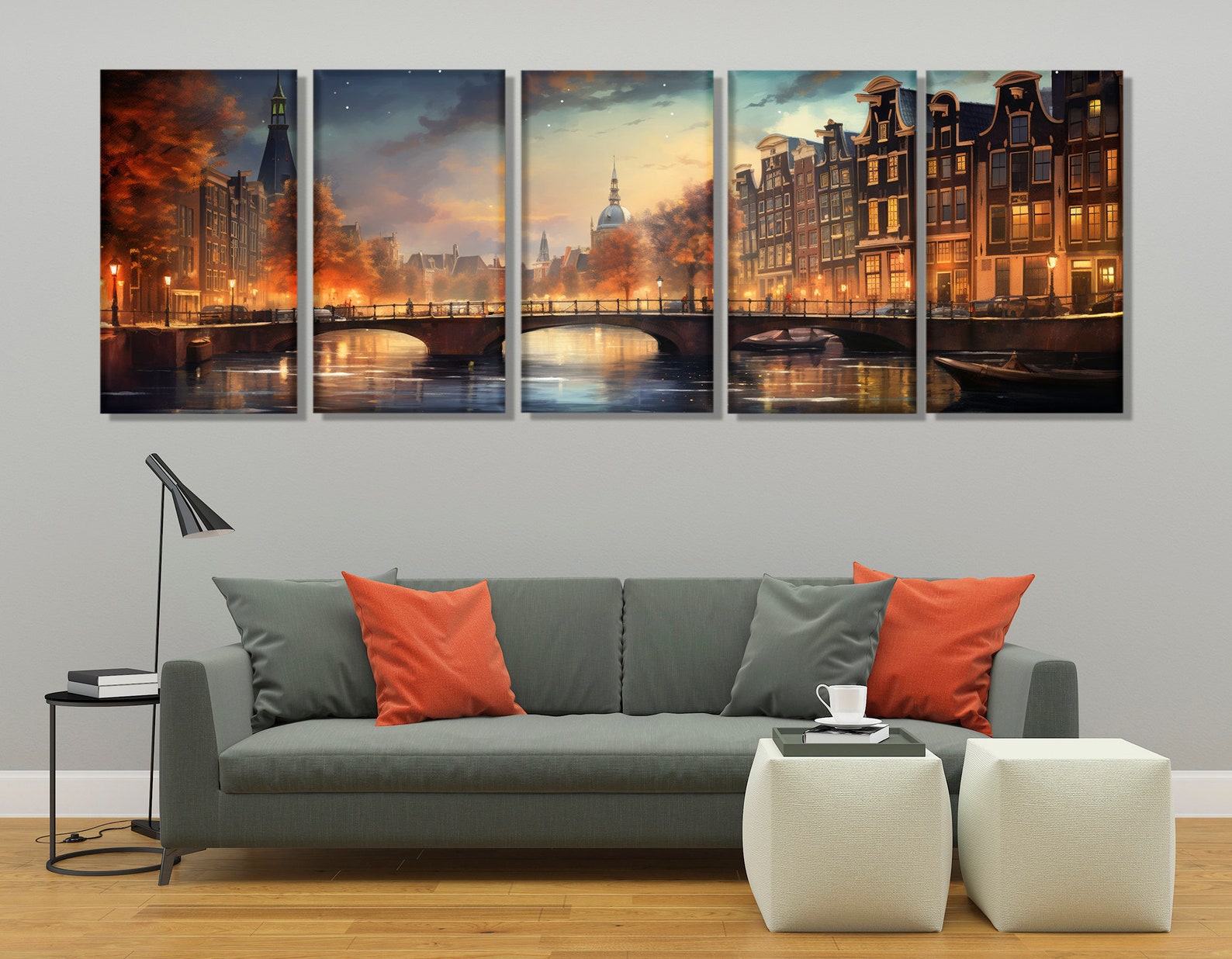 Large Amsterdam Wall Art, Vintage Amsterdam Canvas Print, Stunning ...