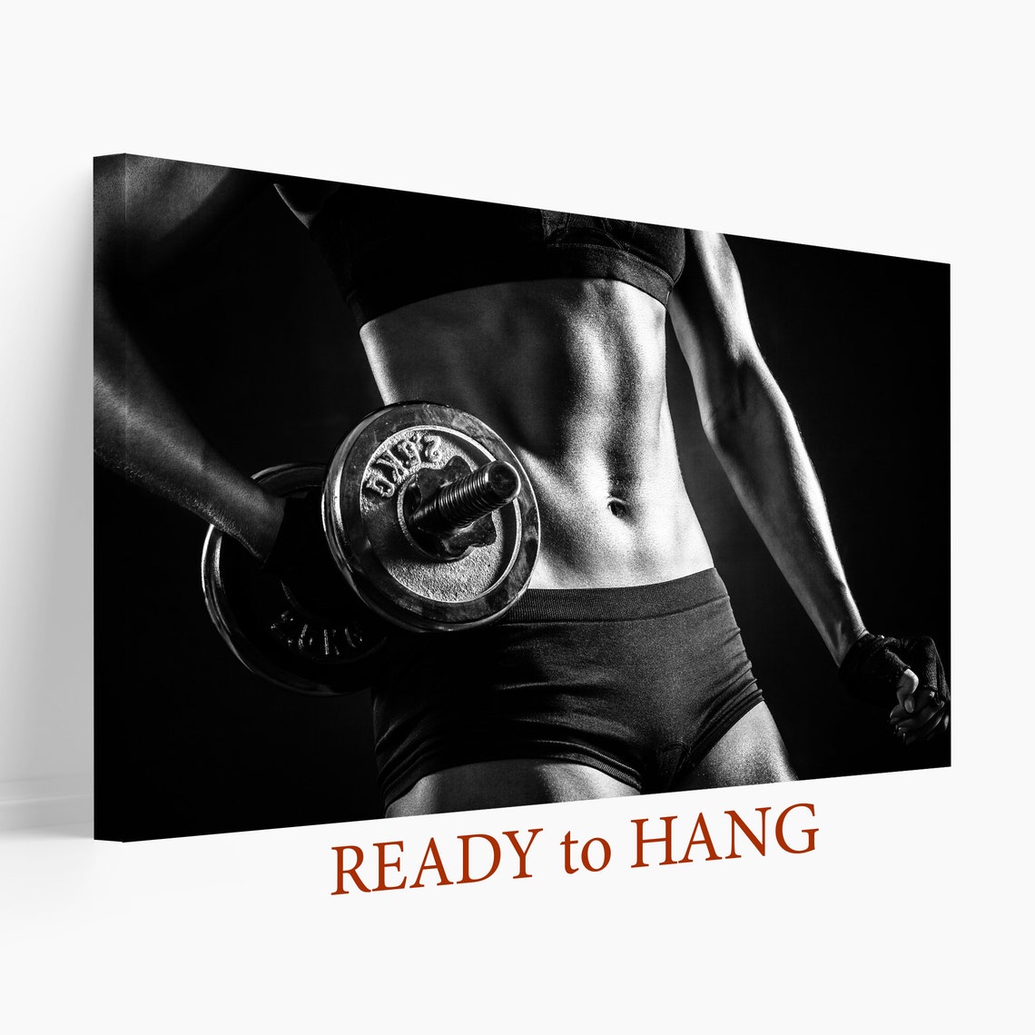 Black and White Fitness Wall Art Fitness Girl Canvas Print - Etsy